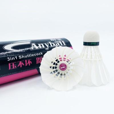 Cina Stable Durable White Goose Feather Badminton Shuttlecocks Anyball 111 in vendita