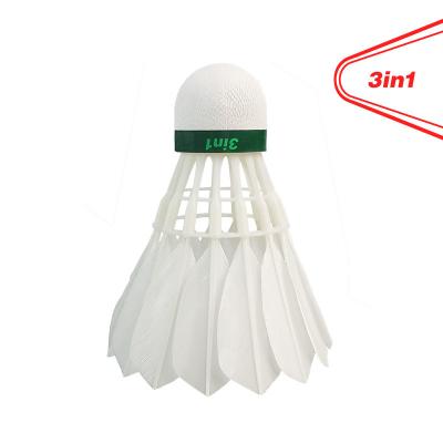 Cina Durable High Stability 3in1 Super Grade Natural Feather Badminton Shuttlecock D75 Model Hybrid Shuttlecock in vendita
