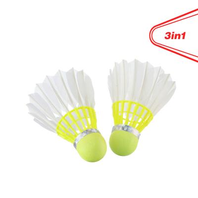 Cina Dmantis 51 Badminton Shuttlecock Goose Feather High Quality 3in1 Hybrid Type for Night Use in vendita