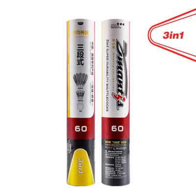 Cina High Quality Duck Feather Top Grade Badminton Shuttlecock with Fiber Cork D60 in vendita