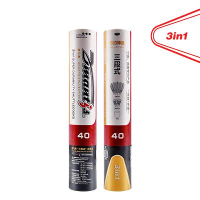 中国 Duck Feather Material 3in1 Badminton Shuttlecock More Tough Cork and Support 販売のため