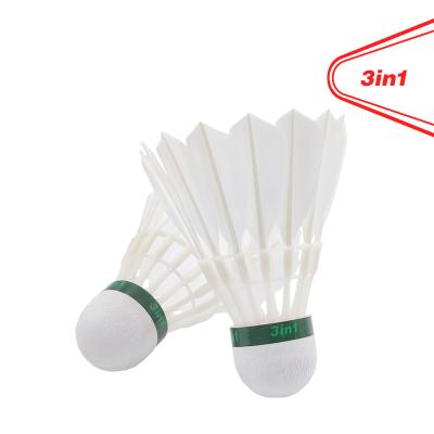 中国 Duck Feather Material 3in1 Badminton Shuttlecock More Tough Cork and Support 販売のため