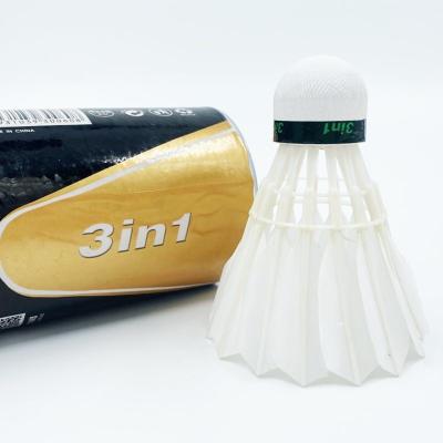 Cina Dmantis Brand D60 Modello Naturale Materiale di Piuma di Anatra Fabbrica Cinese Vendita Diretta Shuttlecock 3in1 in vendita