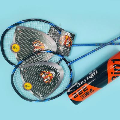 Cina Badminton Set Manufacture Directly Selling Badminton Set with Graphite Fiber Badminton Racket and 3in1 Shuttlecock in vendita