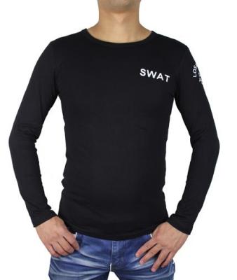 China Pure Cotton Tight Mens Cargo Shirt SWAT Round Collar With Long Sleeve for sale