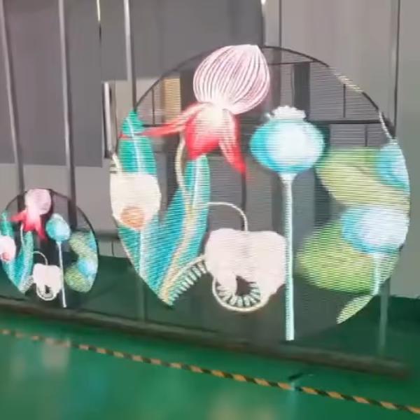 Quality Transparent Led Panel Round Advertising Screen for sale