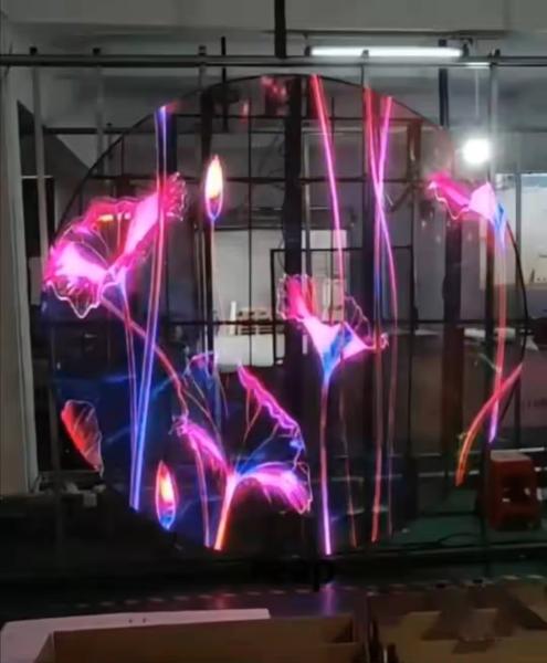 Quality P3.97-P7.81 Transparent Window Round Led Display Screen Flexible for sale