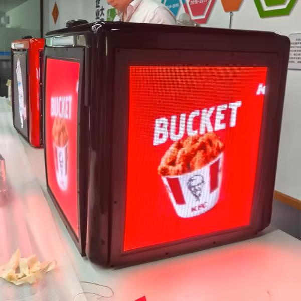 Quality Customized Full Colour Creative LED Display Takeaway Box For Food Delivery 5V for sale