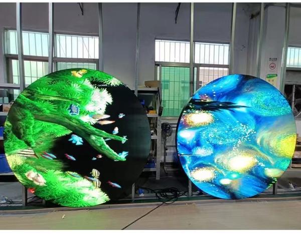 P4 all'aperto segnale a forma circolare circolare schermo a LED display del logo
