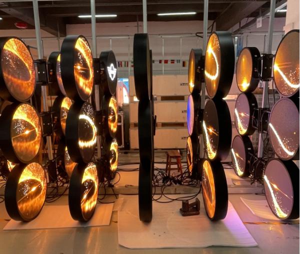 P4 all'aperto segnale a forma circolare circolare schermo a LED display del logo