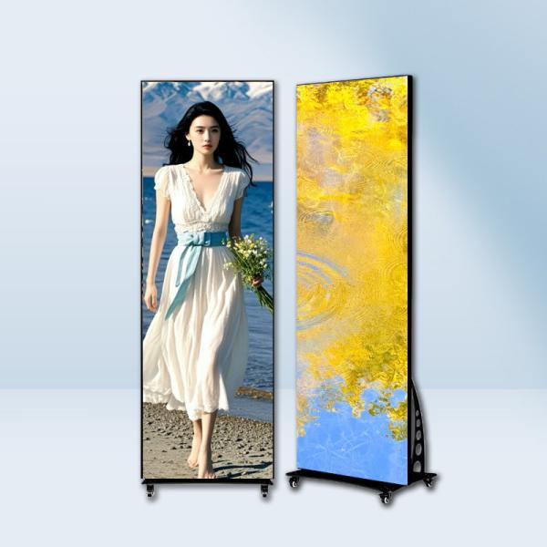Floor Standing Led Digital Poster Display Control Wifi USB Movable Advertising LED Screen