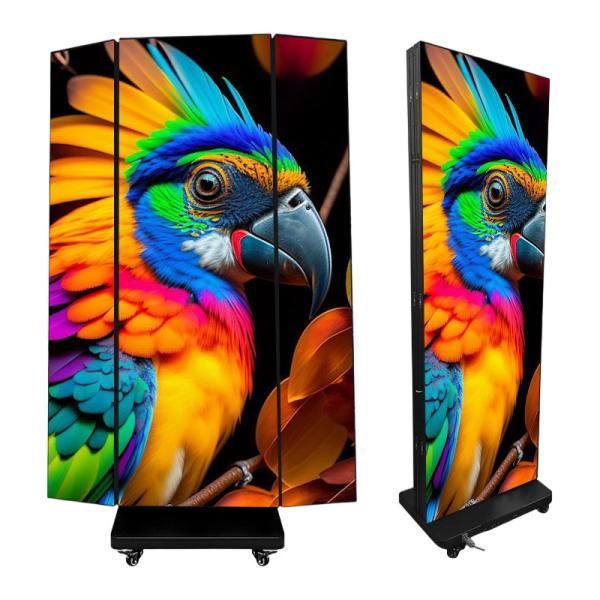 Quality P2.5 Tri-fold LED Poster Display Screen Floor Stand LED Electronic Advertising Three-fold Poster screen for sale