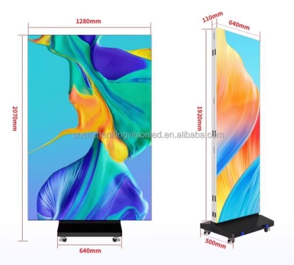 Quality P2.5 Tri-fold LED Poster Display Screen Floor Stand LED Electronic Advertising for sale