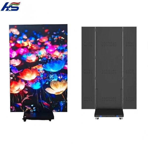 Quality Double Side Led dispaly 3 Foldable Poster LED Display Standing Advertising for sale