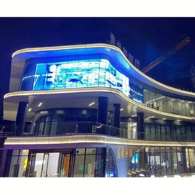 中国 屋外LED透明画面 ステージ 防水 ビデオ壁 P3.91 P7.81 LED 透明ディスプレイ 広告 販売のため