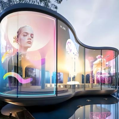 Cina Display a pellicola LED trasparente su finestra Flessibile muro video trasparente in vendita