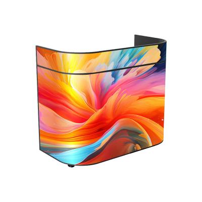 China Cabinet table display  Elliptical edge Curved led display table for sale