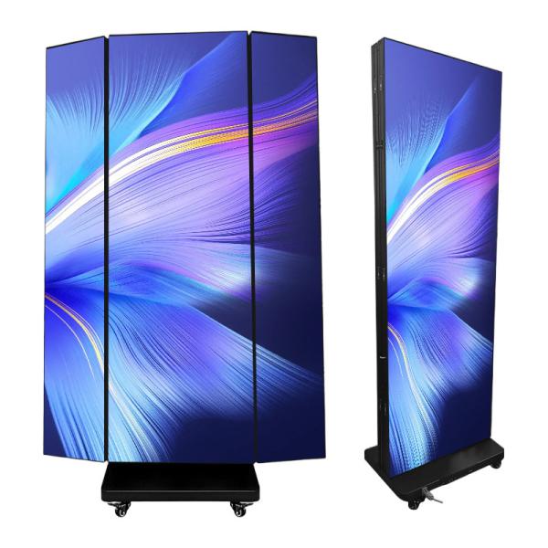 Quality Double Side Led dispaly 3 Foldable Poster LED Display Standing Advertising Screen for sale