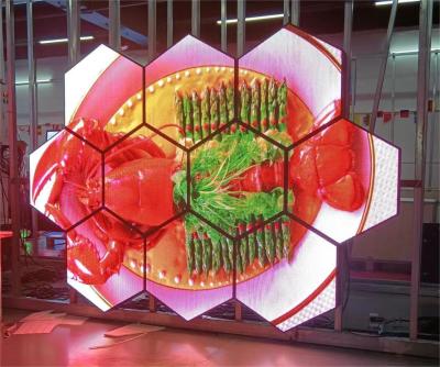 Cina Schermo LED esagonale per esterni SMD a colori, display LED esagonale P3, Sexangle Pantalla in vendita