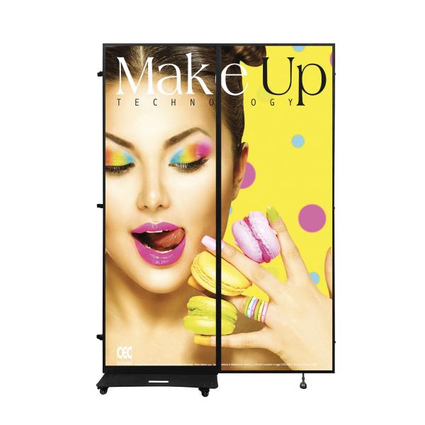 Quality P1.25 Tri Fold Poster Led display Foldable led Screen Double Sided led dispaly for sale