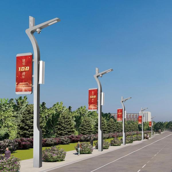 Quality Digital LED Smart Street Light Pole Advertisement Billboard Poles Screen for sale
