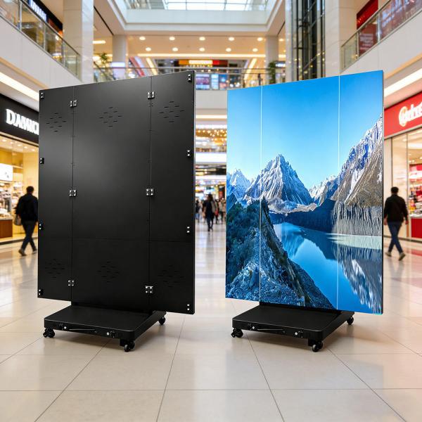 Quality Tri Fold Poster Led display Foldable led Screen Double Sided led dispaly for sale