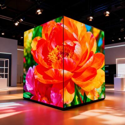 China Indoor Square Pillar LED Screen 90-degree Column Body Shape Led Display Upright Posts LED Display Screen for sale