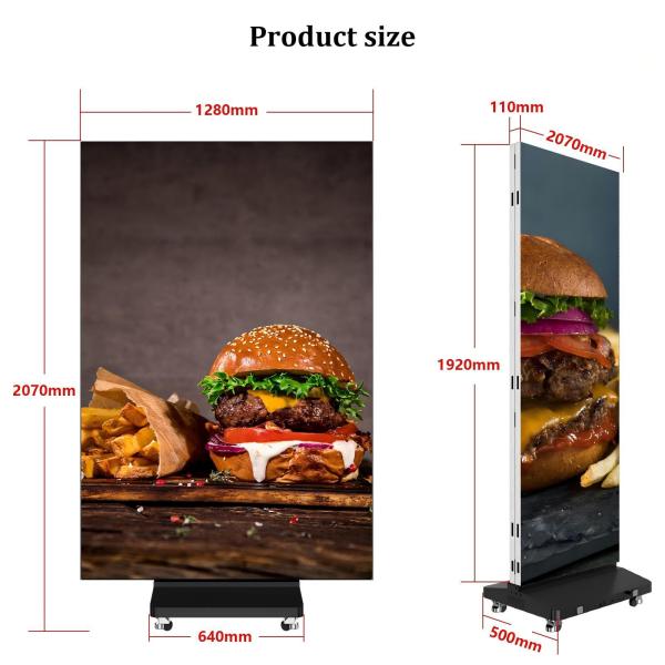 Quality Tri-fold LED Poster Display | Dual-Sided Foldable LED Standing Signage for sale