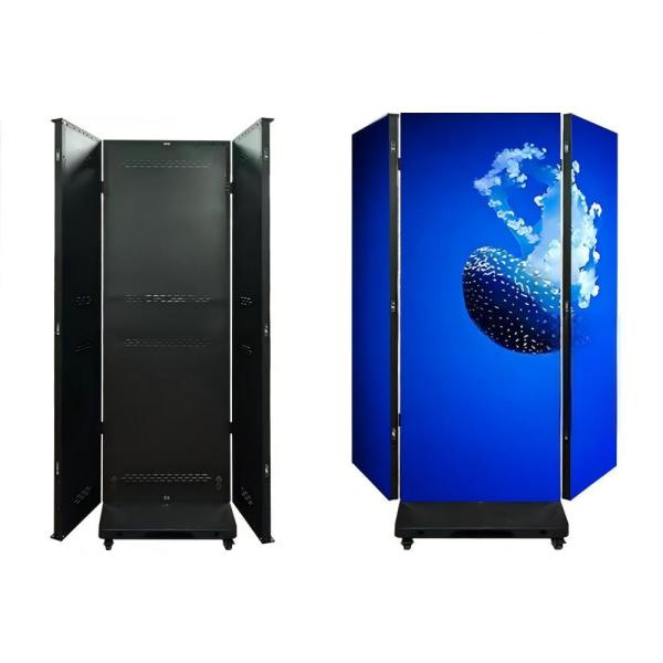 Quality Tri-fold LED Poster Display | Dual-Sided Foldable LED Standing Signage for sale