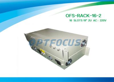 중국 19"는 섬유 매체 변환기 선반 16 2U AC220V DC - 48V 카드 단위 유형을 홈을 팝니다 판매용