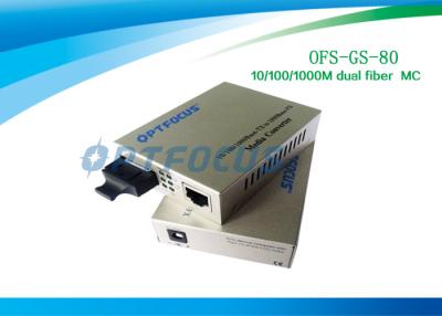 China Gigabit Ethernet Media Converter / Fiber To Rj45 Media Converter Single Mode 80Km for sale