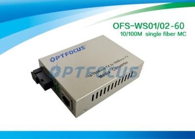 China Gigabit Optical Converter / SC Single Ethernet Fiber Optic Converter 1310nm 1550nm SM 60KM for sale