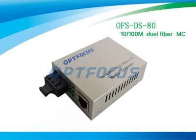 China Ethernet 1310nm 10 / 100M Dual Fiber Media Converter 80Km SC External Power for sale