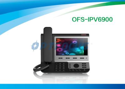 China Negro microprocesador video de Broadcom Wifi del teléfono del Poe IP de 4 SORBOS para Syslog/la captura 0.99kg del Web en venta