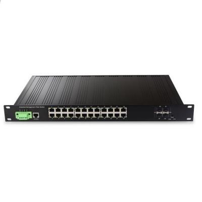 China Industrial Grade Managed Poe Switch 24 Port Gigabit Ethernet Network Switch 10M/100M/1000M RJ45 Ports for sale