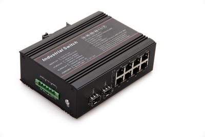 Cina Una fibra da 2 gigabit Ports il commutatore industriale di Ethernet, i porti Rj45 del commutatore 8 10/100/1000m della fibra di Poe in vendita