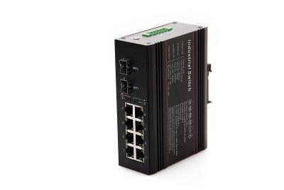 Cina Una fibra da 2 gigabit Ports il commutatore industriale di Ethernet, i porti Rj45 del commutatore 8 10/100/1000m della fibra di Poe in vendita