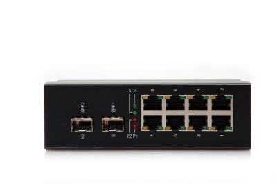 Cina Una fibra da 2 gigabit Ports il commutatore industriale di Ethernet, i porti Rj45 del commutatore 8 10/100/1000m della fibra di Poe in vendita