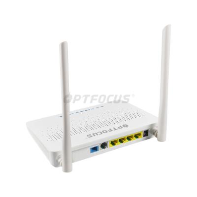 中国 12 years factory supply 4ge+1voip+1usb compare with huawei onu 8546m router 販売のため