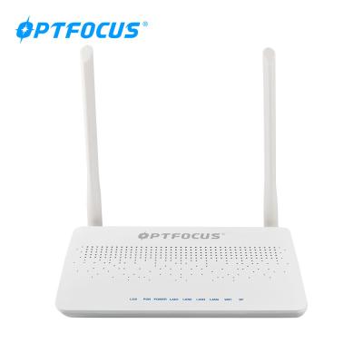 中国 new design 300mbps wifi 4ports CATV lan tel GE pon ONU with fxs wifi 販売のため