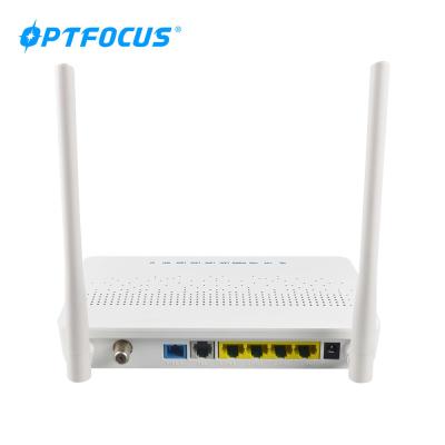 中国 Optical Network 1ge+3fe+fxs onu gpon wifi catv Modem subsitution for fiberhome 販売のため