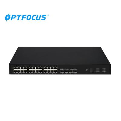 Cina 10/1000M 24 Ports 100M PSE SFP Fiber Switch 128Gbps 80W in vendita
