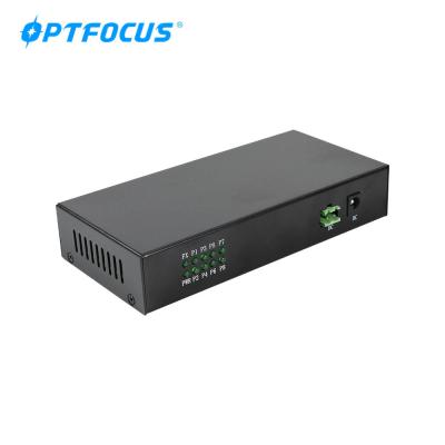 中国 fiber ethernet 10/100/1000Mbps 8 ports 1 SC 20km L2 fiber switch for cctv 販売のため