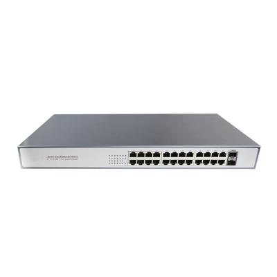 China 24 Ports Industrial PoE Switch 10/100/1000M Unmanaged Ethernet Fiber Switch CCTV NVR PoE Switch for sale