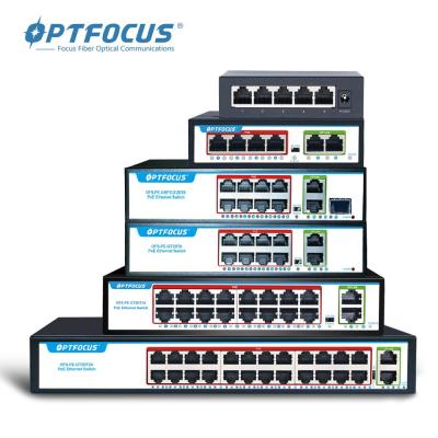 China 6 havensaf PoE Netwerkschakelaar 4 PoE 10/100M Ports 2 Opstraalverbinding 100M Te koop