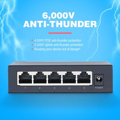 China 4 Portpoe-Schalter 100M Poe Switch 4x10/100mbps POE Hafen 1x10/100mbps HERAUF Verbindungs-Hafen für IP-Kamera zu verkaufen