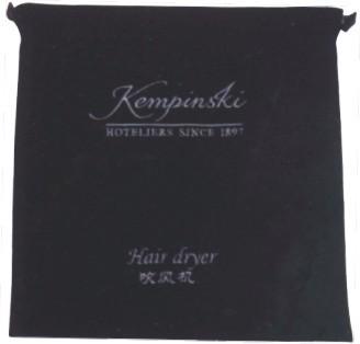 China Velvet material Custom Hotel Bags Hair Dryer Bags For Hotels With Drawstring for sale