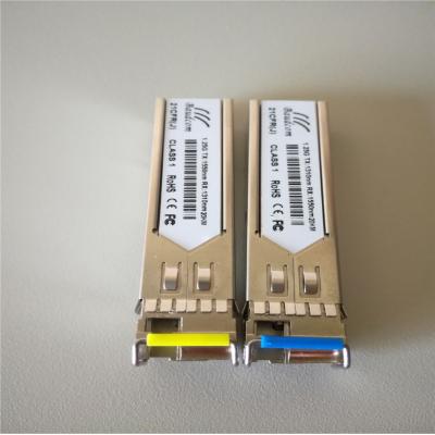 China 155M WDM BiDi single fiber optical transceiver SFP module for sale