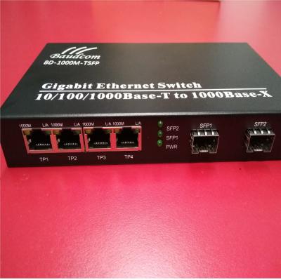China 10/100/1000M 4 UTP Ports 2 SFP slots Media Converter for sale