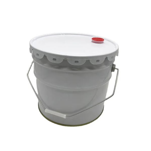 Quality Customizable Cylindrical Iron Metal Paint Bucket And Lid For Chemical Liquid Storage for sale